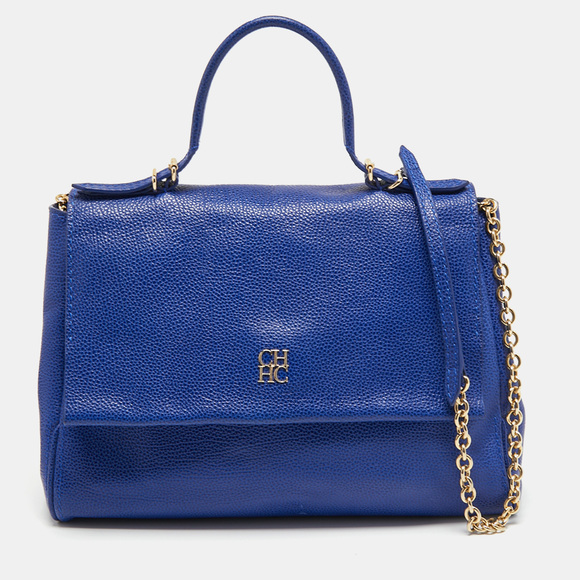 Carolina Herrera | Bags | Ch Carolina Herrera Blue Leather Minuetto ...
